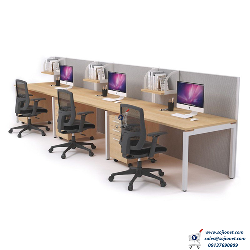 3 Person Workstation Run Desks with Acoustic Screens » Furniture | SOJIONET