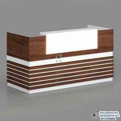 Modern Reception Table Counter with Custom Wood Grain Options